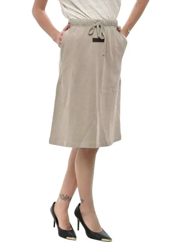 Fear Of God Drawstring Waist Flared Midi Skirt - Neutrals