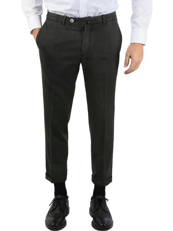 Corneliani Pleated Wool Chino Trousers - Grey