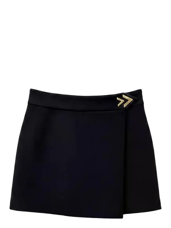 Valentino Garavani Vlogo Detail Wrap Mini Skirt - Black