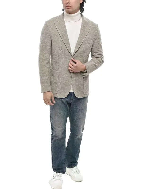 PAOLO PECORA Bouclé Patch-pocket Blazer - Neutrals