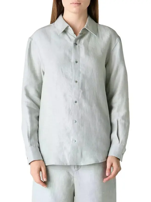 GOD'S TRUE CASHMERE Button-up Linen Shirt - Grey