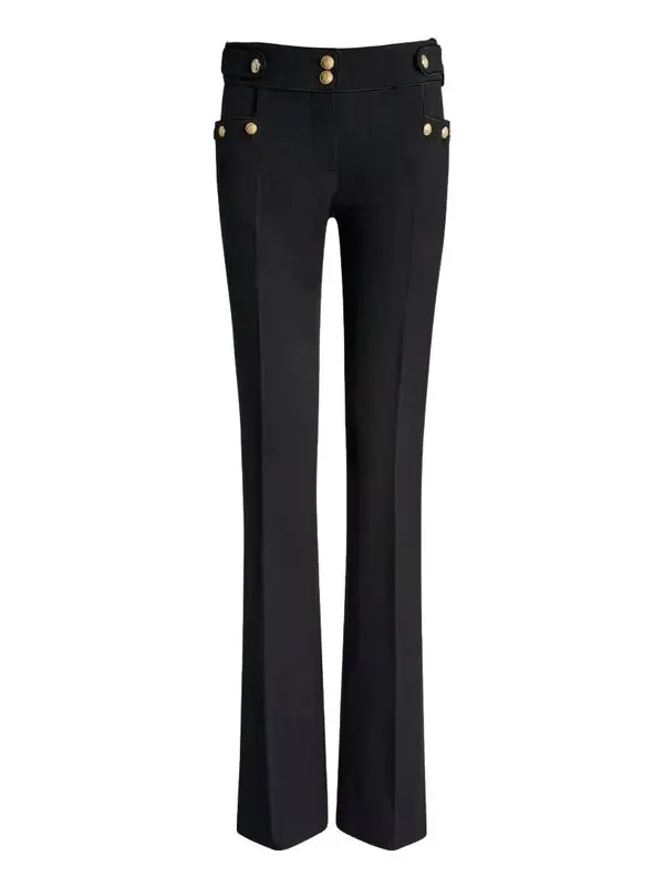 Balmain Pleated Wool Gabardine Trousers - Black
