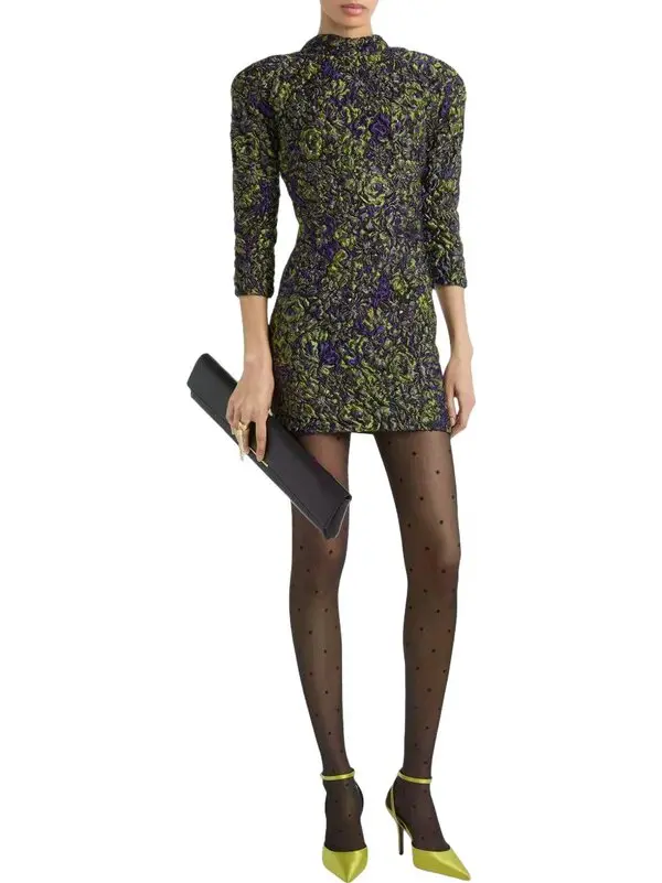 Balmain Cloqué Jacquard Dress - Green