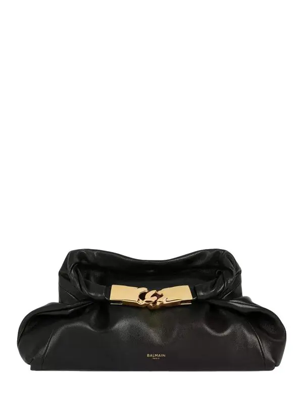 Balmain Dinner At 8 Small Smooth Leather Bag - Black