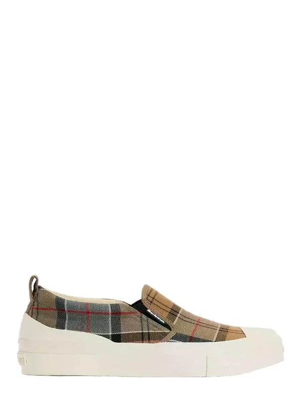 Barbour Cowan Slip-on Sneakers In Tartan - Brown