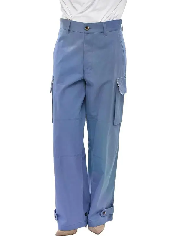 Marni Cotton Cargo Pants With Drawstring Detail - Blue