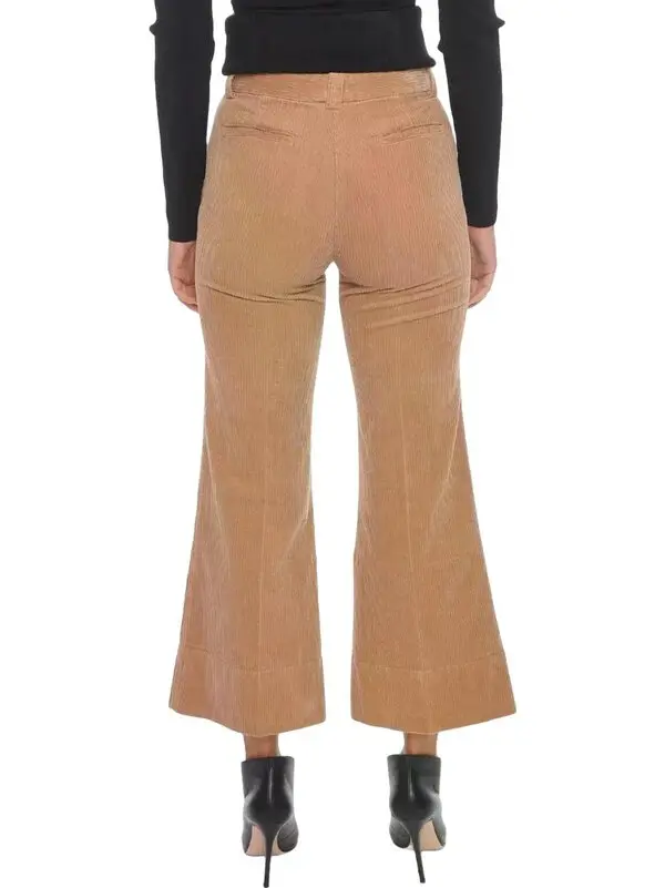 QL2 QUELLEDUE Cropped Corduroy Trousers - Brown