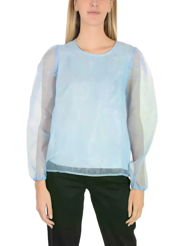 Baum Und Pferdgarten Sheer Puff-sleeve Blouse - Blue