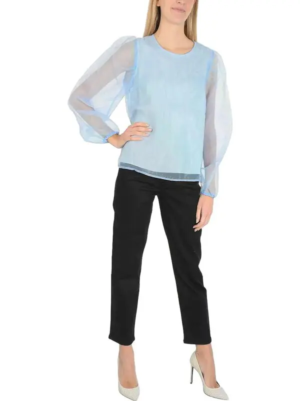 Baum Und Pferdgarten Sheer Puff-sleeve Blouse - Blue