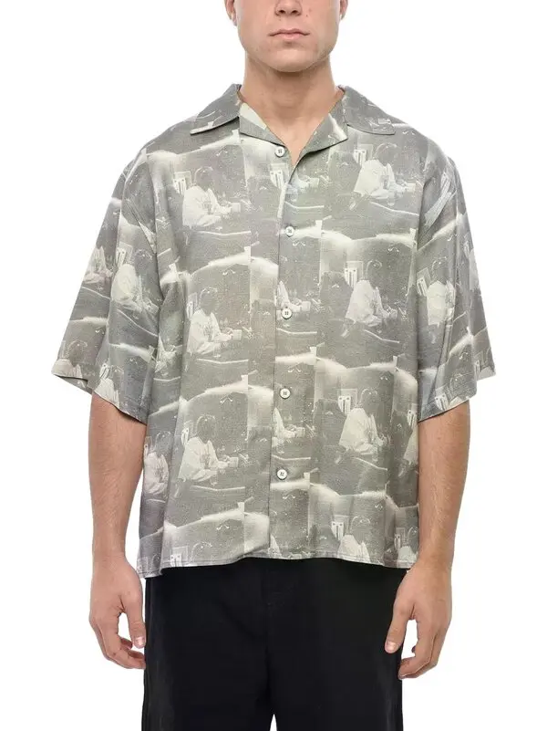 1989 STUDIO Patterned Short-sleeve Shirt - Grey