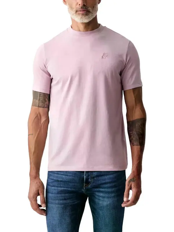 Karl Lagerfeld Embroidered-logo T-shirt - Pink