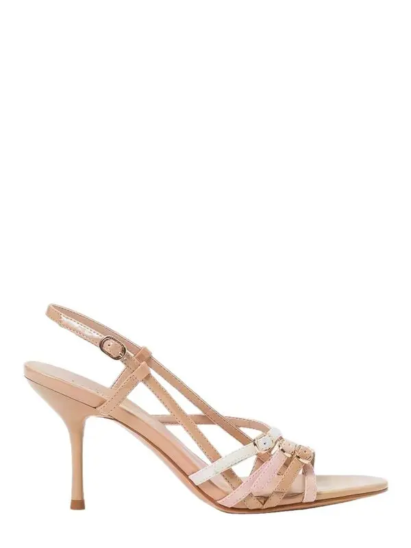 TWINSET Strappy Slingback Sandals With Buckle Detail - Neutrals