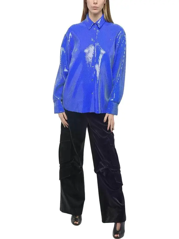 David Koma Sequined Shirt - Blue
