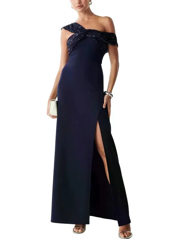 BWLDR Trisha Sequin-embellished Maxi Dress - Blue