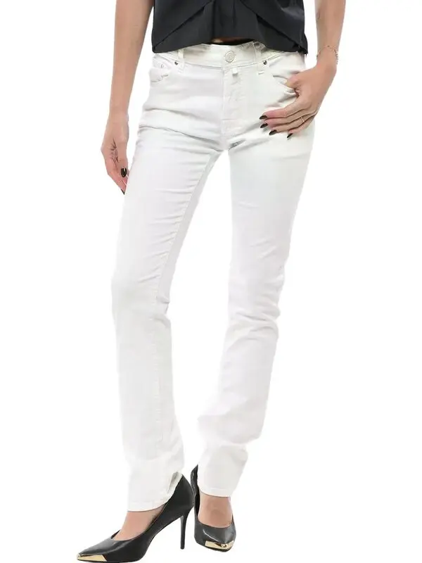 Jacob Cohen Patch-detail Straight-leg Jeans - White