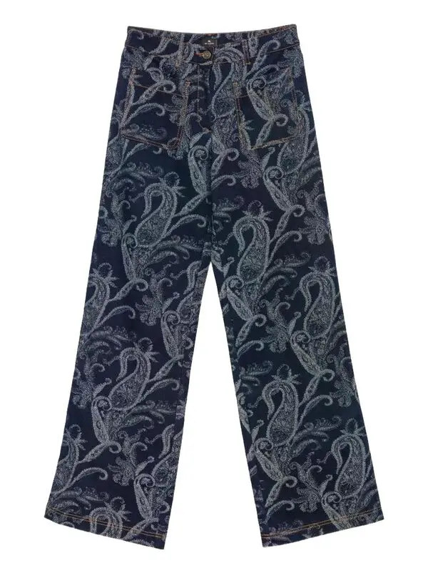 Etro Paisley Print Jeans - Blue