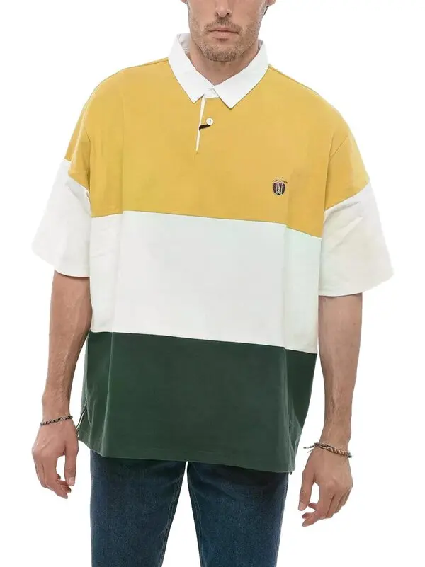 J.PRESS Striped Embroidered-logo Polo Shirt - Yellow