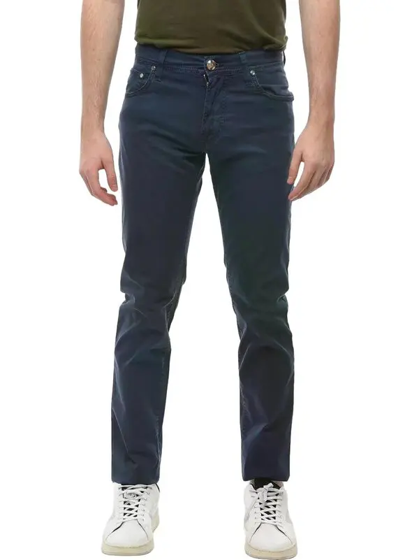 Corneliani Logo Patch Straight-leg Jeans - Blue