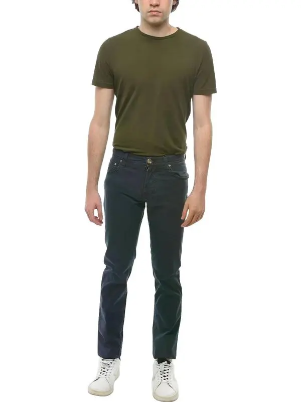 Corneliani Logo Patch Straight-leg Jeans - Blue