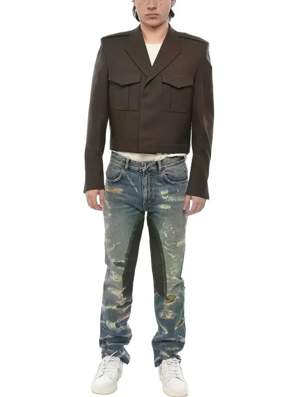 Givenchy Cropped Double-breasted Military Blazer - Brown