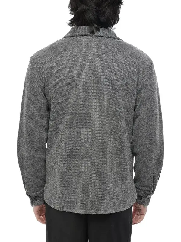 PAOLO PECORA Herringbone Patch-pocket Knitted Cardigan - Grey