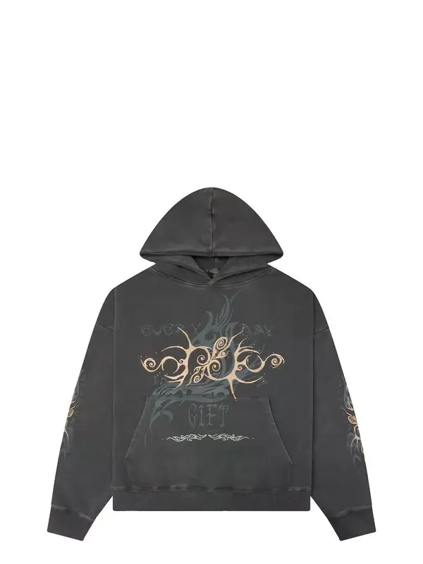 JUNGLES JUNGLES Embellished Graphic Hoodie - Grey
