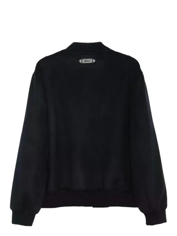 Brioni Zip-up Bomber Jacket With Ribbed Details - Blue