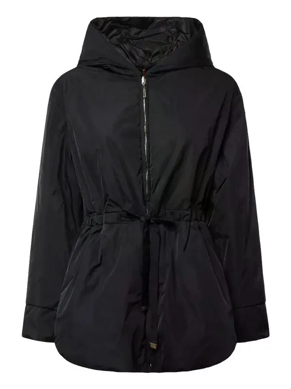 Max Mara Drawstring Parka Coat - Black