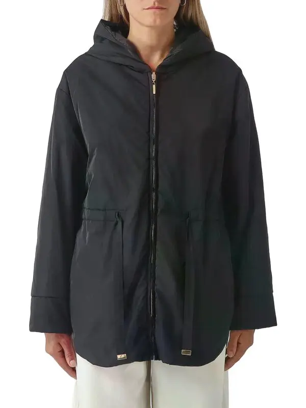 Max Mara The Cube Drawstring-waist Parka Coat - Black