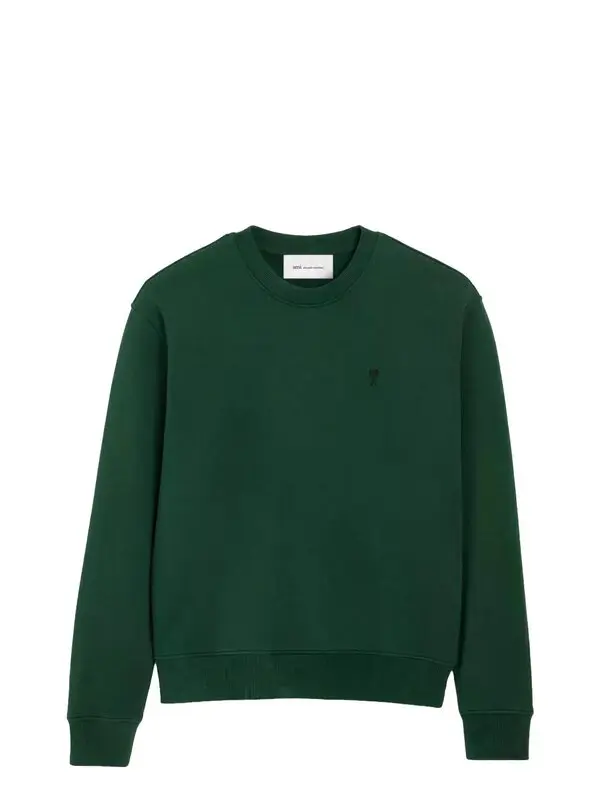 AMI Paris Organic Cotton De Coeur Sweatshirt - Green