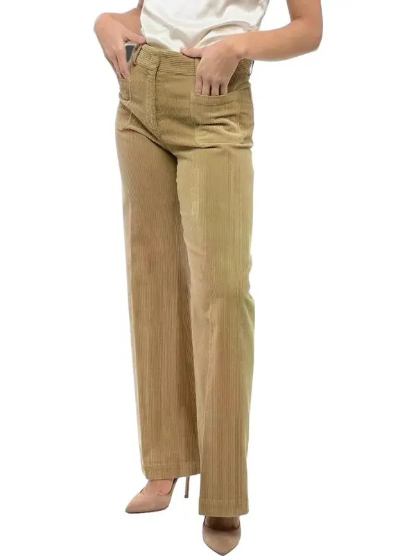 QL2 QUELLEDUE Patch-pocket Corduroy Trousers - Neutrals