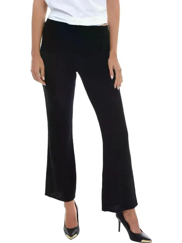 HERSKIND Ribbed Flared Trousers - Black