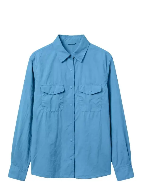 Aspesi Crinkled Chest Pocket Shirt Jacket - Blue