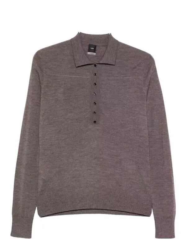 Pinko Wool Polo Top - Grey