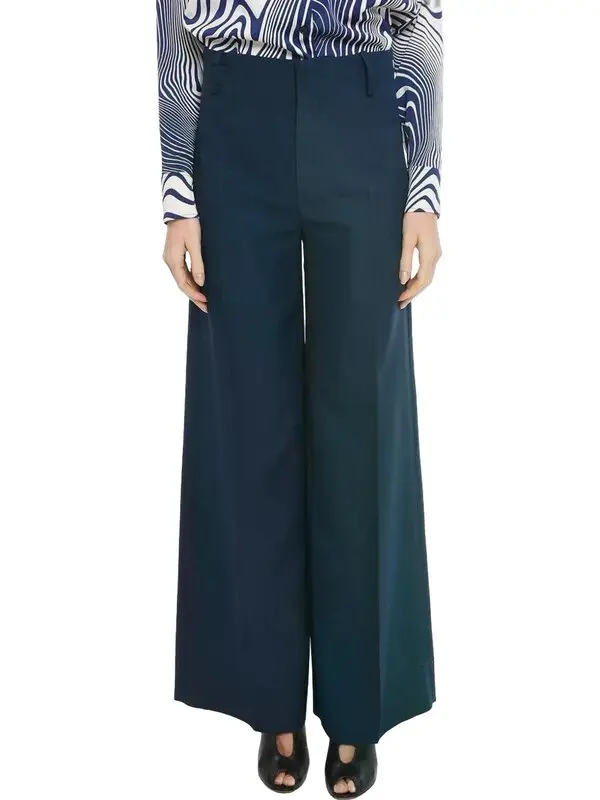 SUPER BLOND High-waisted Wide-leg Palazzo Pants - Blue