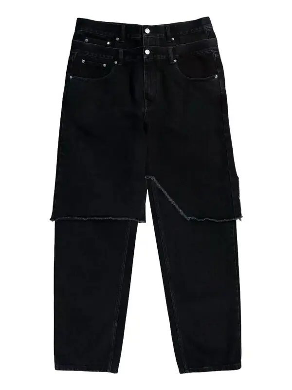 AWGE Double-layer Frayed Jeans - Black