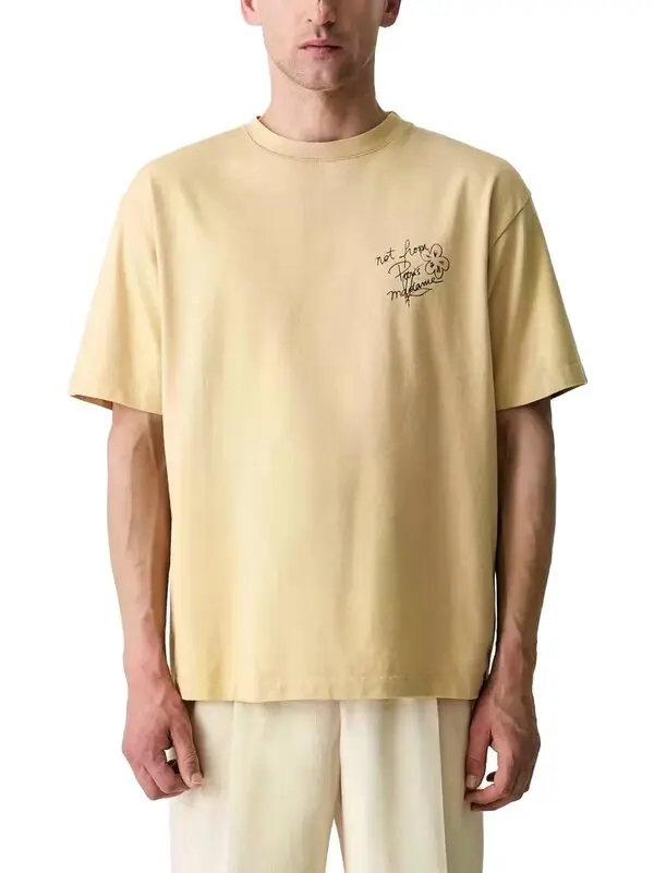 Drole De Monsieur Esquisse Slogan-print T-shirt - Yellow