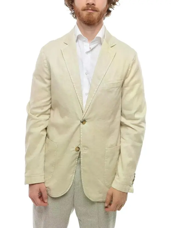 CRUNA Single-breasted Patch-pockets Blazer - Neutrals