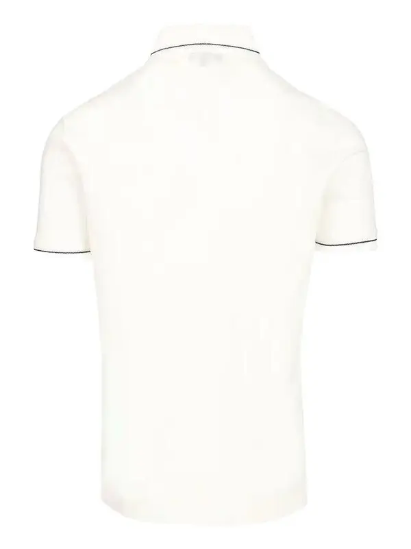 Emporio Armani Logo-detail Short-sleeve Polo Shirt - White