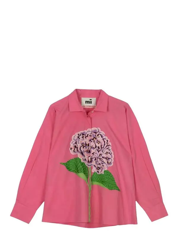 MII Floral Embroidered Shirt - Pink