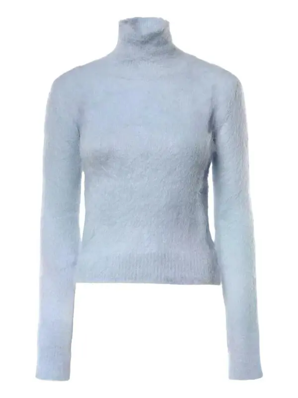 DONDUP Brushed Effect Roll Neck Sweater - Blue