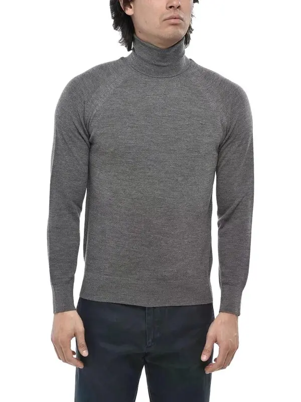 PAOLO PECORA Turtleneck Raglan-sleeve Sweater - Grey