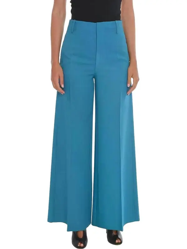 SUPER BLOND Pleated Palazzo Pants - Blue