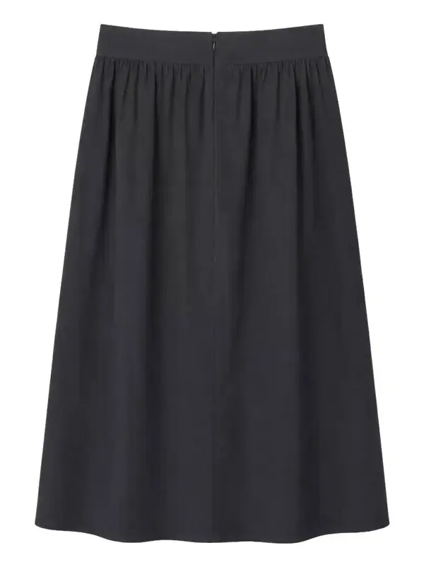 GRAN SASSO Pleated Waistband Flared Midi Skirt - Black