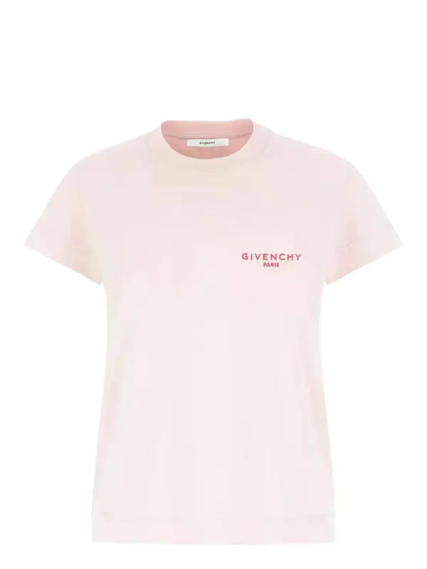Givenchy Logo Embroidered Cotton T-shirt - Pink