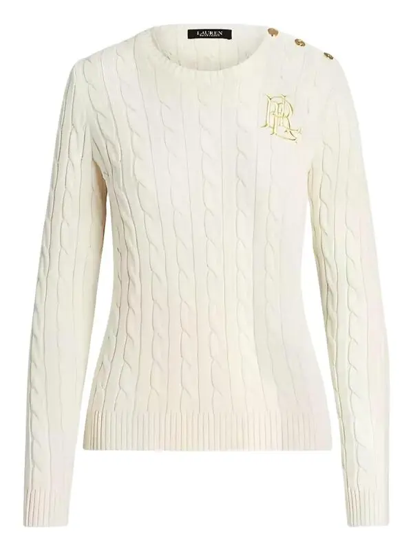 Ralph Lauren Cable-knit Button-detail Sweater - White