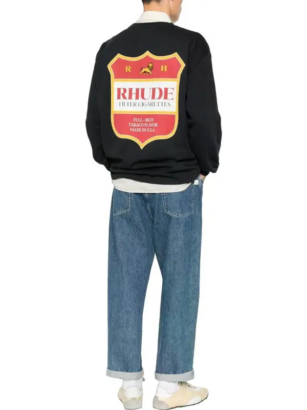 Rhude Graphic-print Long-sleeve T-shirt - Black