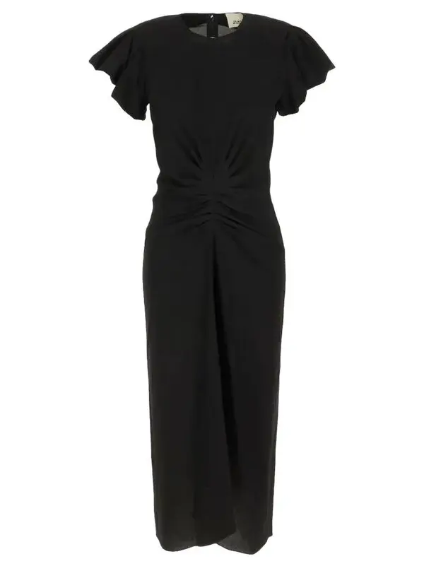 Isabel Marant Étoile Terena Ruffled-sleeve Midi Dress - Black