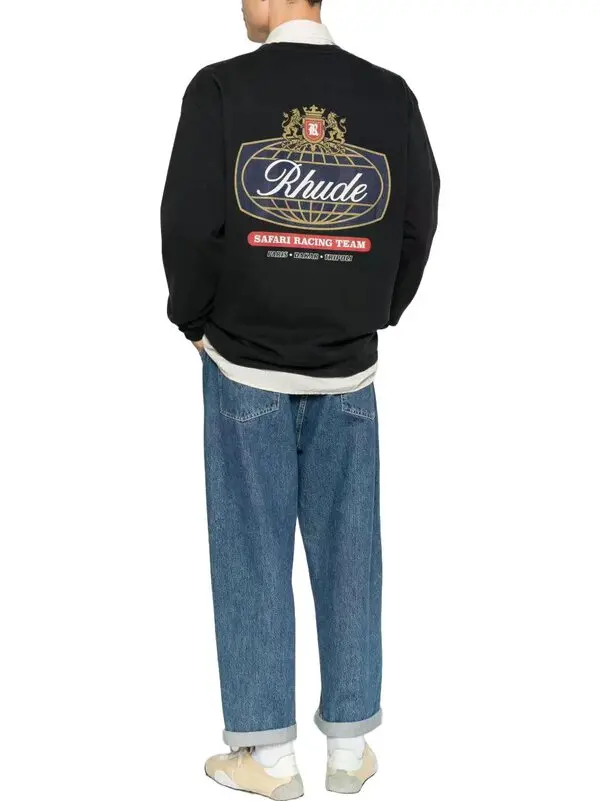 Rhude Logo-print Long-sleeve T-shirt - Black
