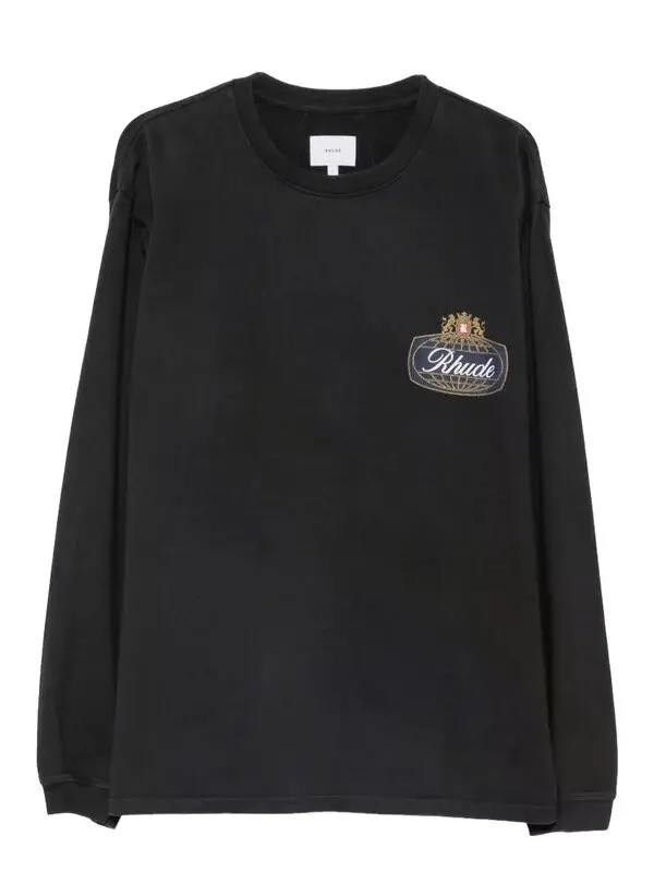 Rhude Logo-print Long-sleeve T-shirt - Black